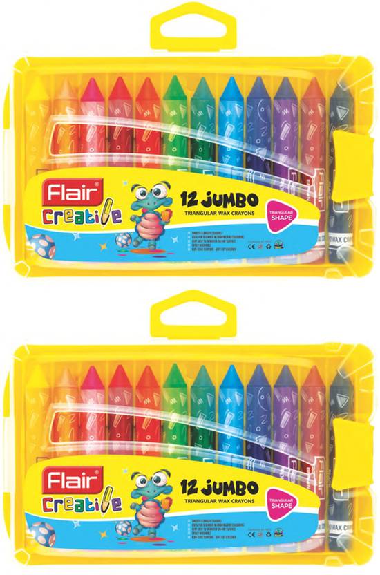 Flipkart.com | FLAIR Creative Series Non-Toxic 12 Shades Jumbo ...