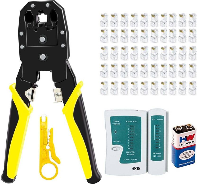 Sadow Heavy Duty Rj45 Crimper + RJ 45 Cable Lan Tester+_50 Pcs RJ45 ...