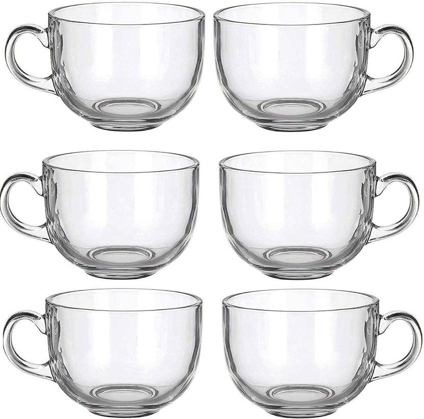 TDMM Pack of 6 Glass Glass Transparent Imported Round Crystal Glass Tea ...