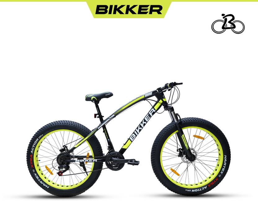 BIKKER Fat Tyre Cycle for Men with Dual Disc Brake, Front Suspension ...