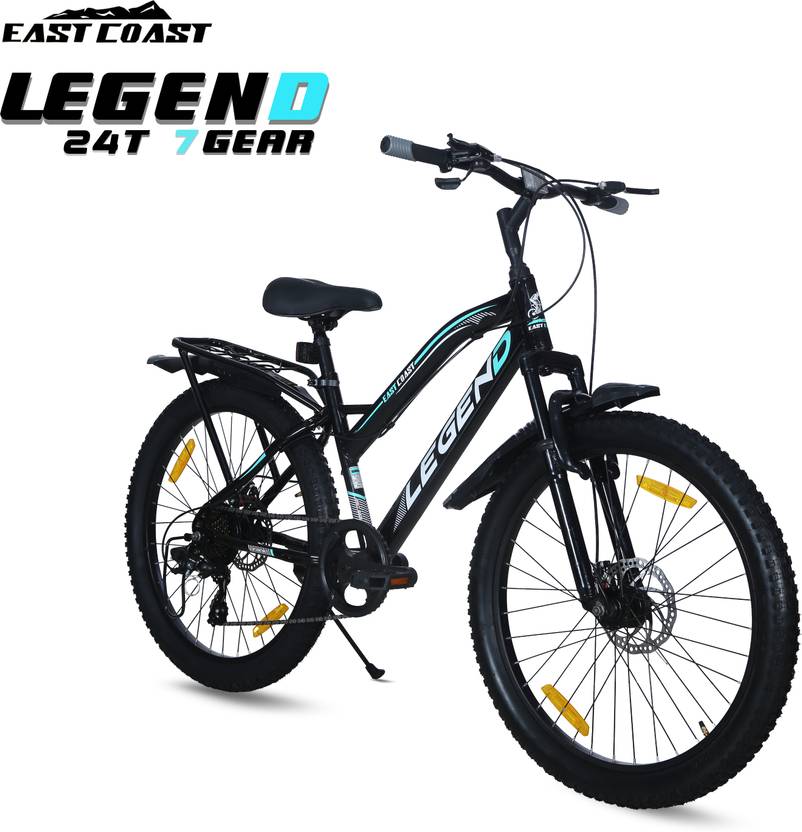 EAST COAST LEGEND 24T Bicycle Big Kids Boys & Girls 9 to 15 age 7 SPEED ...