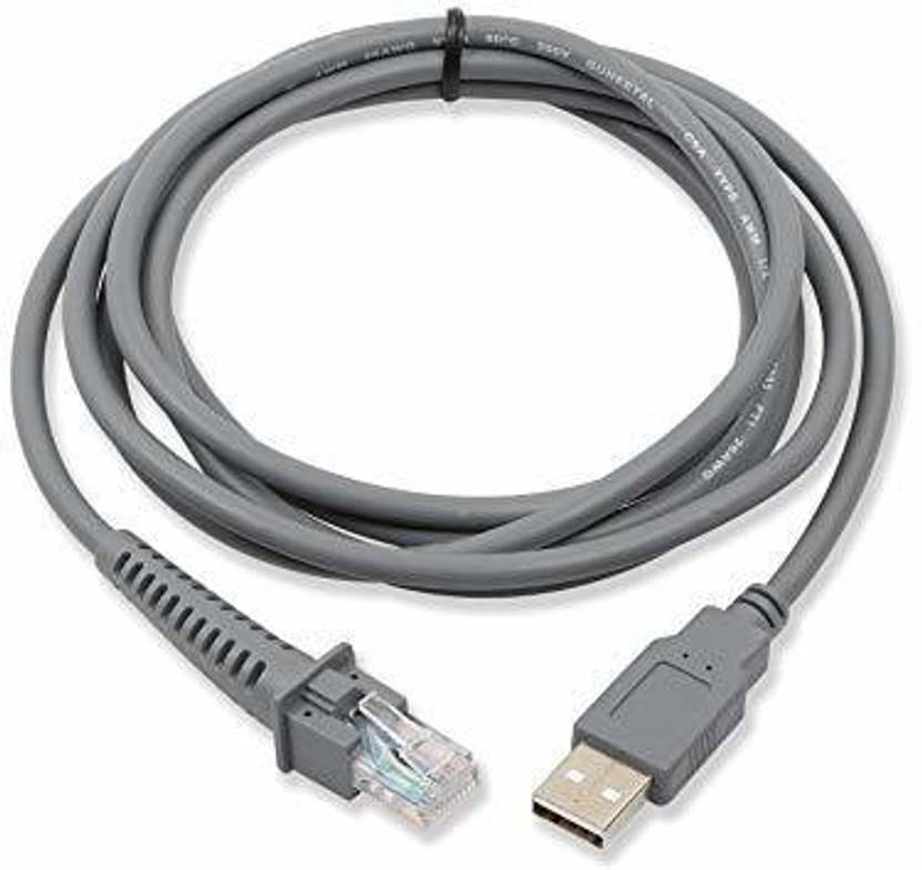 Mak World Reversible USB 2.0 2 A 1.8 m USB Barcode Scanner Cable for ...