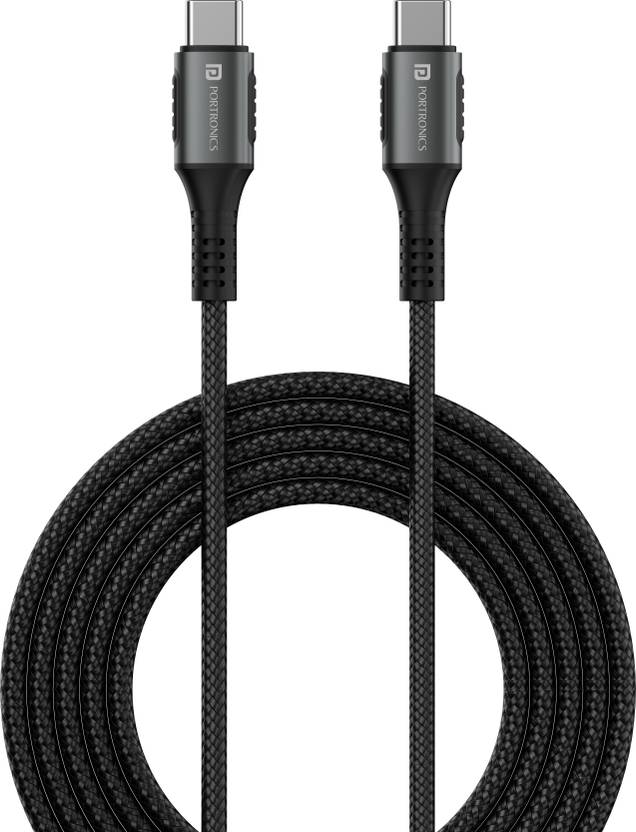 Portronics Type C 2 m Konnect 240C 240W Futuristic Unbreakable Nylon ...