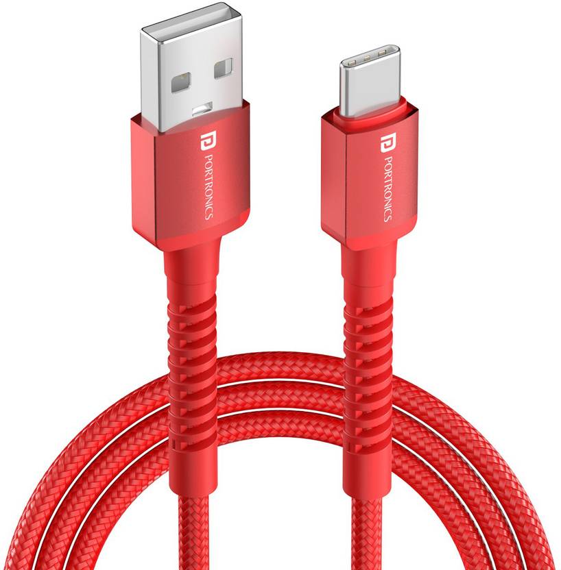 Portronics USB Type C Cable 6 A 1 m Konnect X Nylon Braided Fast ...
