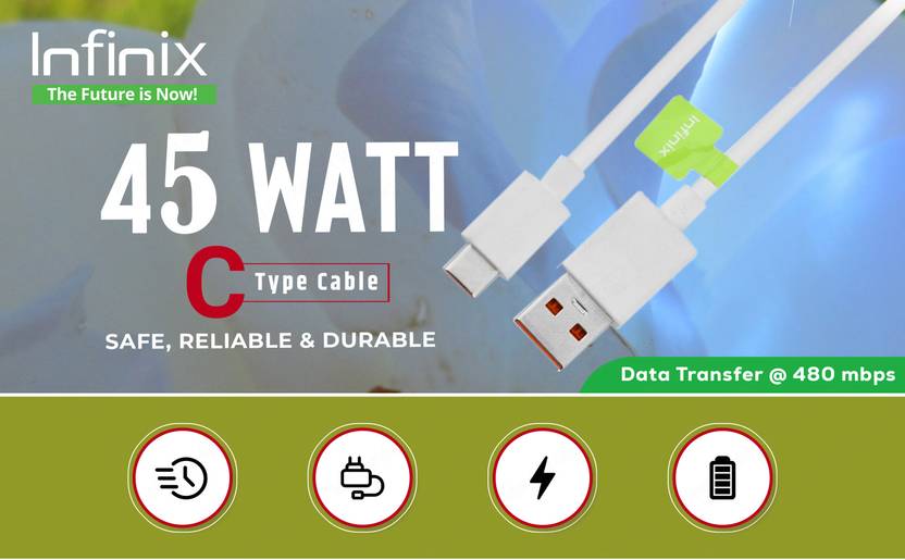 Infinix USB Type C Cable 1 m 45 Watt Model No.C050-C - Infinix ...
