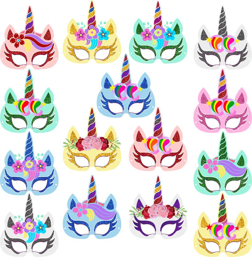 ZYOZIQUE Unicorn Masks for Boys and Girls Dress Up Birthday Party ...