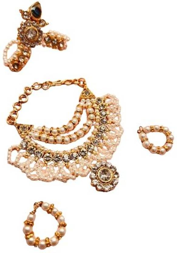 Krishnsakhi Pearl & Gold Jewelry Set Deity Ornament Price in India ...