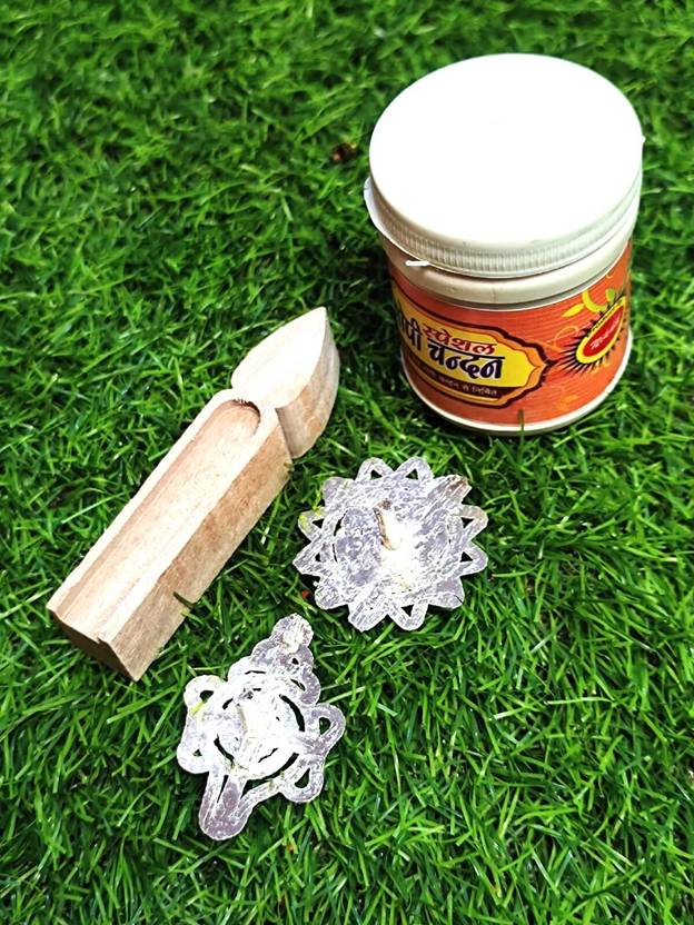 ANVIKA Vishnu Shankh Chakra Tilak Stamp With Wooden U Tilak and White ...