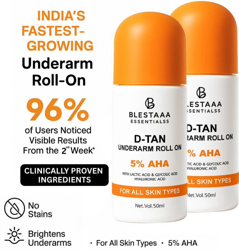 blestaaa essentialss 5% AHA Underarm Roll-On Brightening & Smooth Skin ...