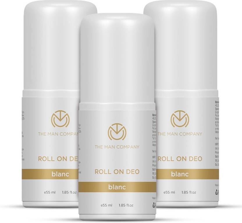 THE MAN COMPANY BLANC Roll On Deo for Men, Pack of 3, 55ml each ...