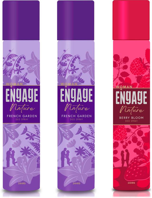 Engage Deo Spray, French Garden (Pack of 2) &Berry Bloom (Pack of 1 ...