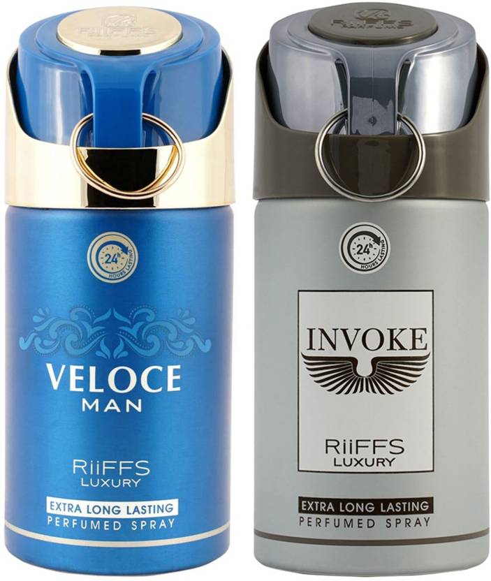 RiiFFS Set of 2 Premium Deodorant, Veloce Man & Invoke, Fresh Fragrance ...