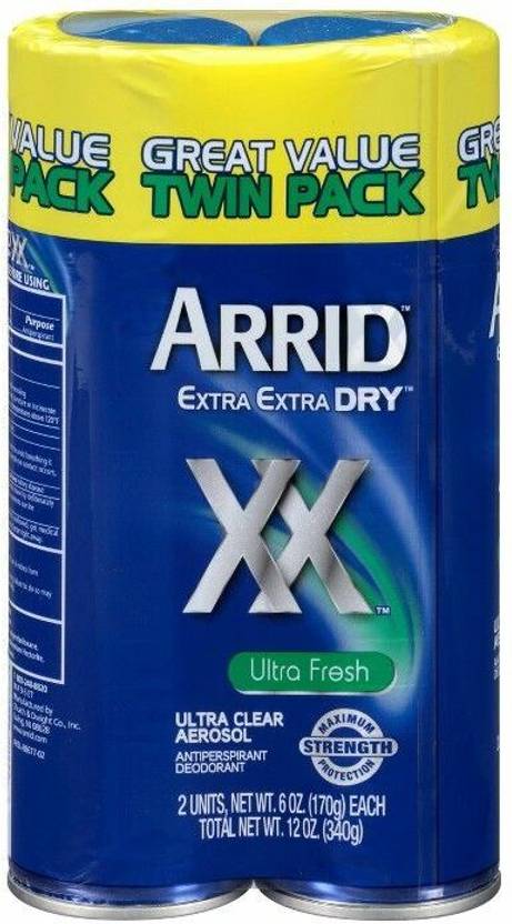 ARRID XX Extra Extra Dry Ultra Clear Aerosol Antiperspirant & Deodorant ...