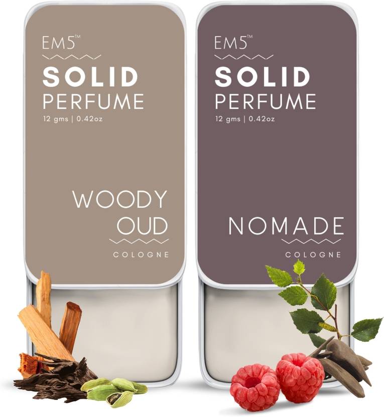 Em5 Combo Pack of Solid Perfumes | Woody Oud & Nomade Deodorant Cream ...