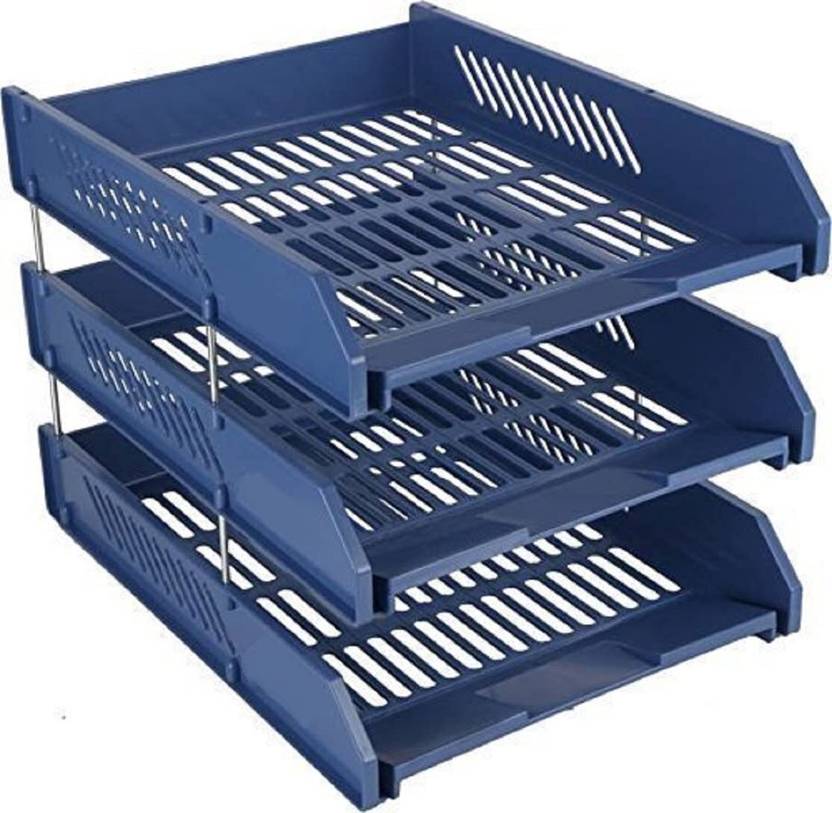 Flipkart.com | FRENYEAR 3 Compartments Plastic File Tray Rack Plastic ...