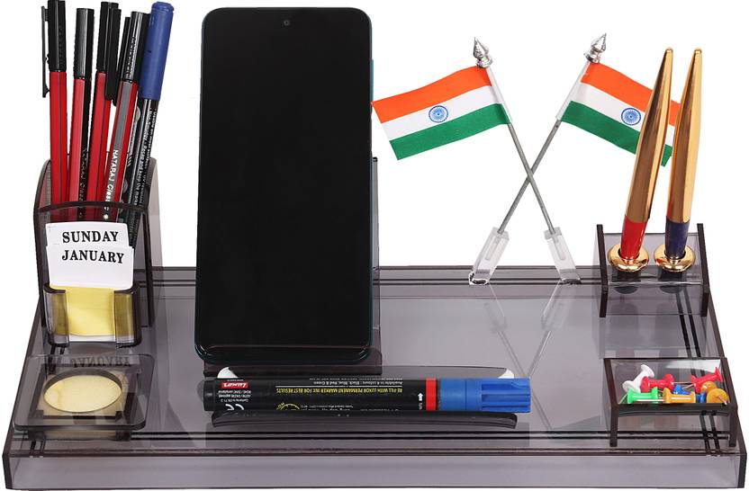 Flipkart.com | Ganesh 7 Compartments Acrylic Pen Holder MOBILE STAND ...