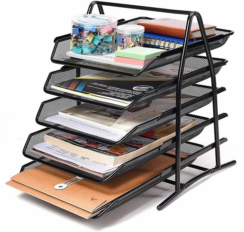 Flipkart.com | HONESTSTORE 5 Compartments Metal File Rack Letter Tray ...