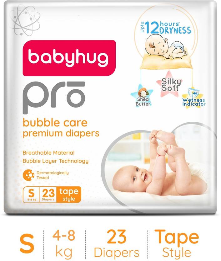 babyhug Pro Bubble care premium Tape Style Diaper Small - 23 Pieces - S ...