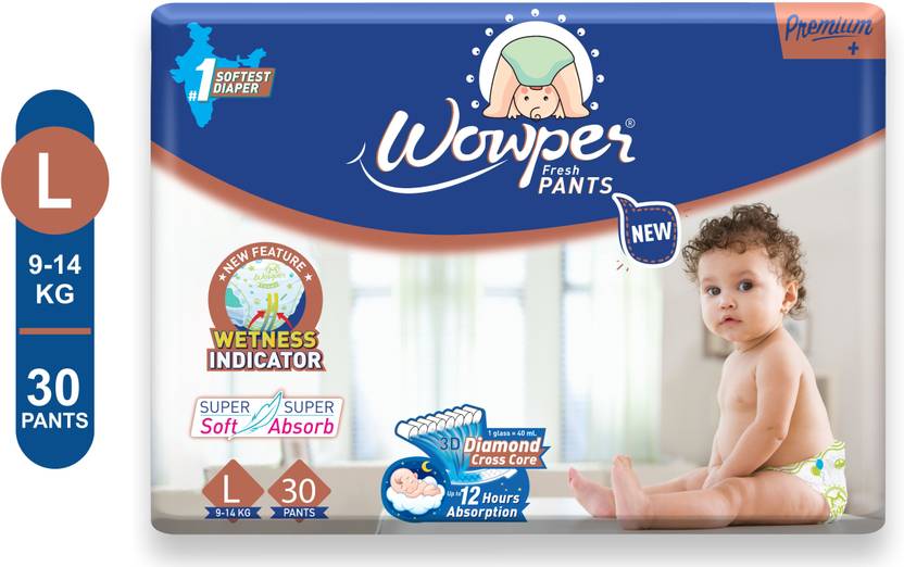 Wowper Fresh Baby Diapers Pants by Doms|Wetness Indicator| Upto 12Hrs ...