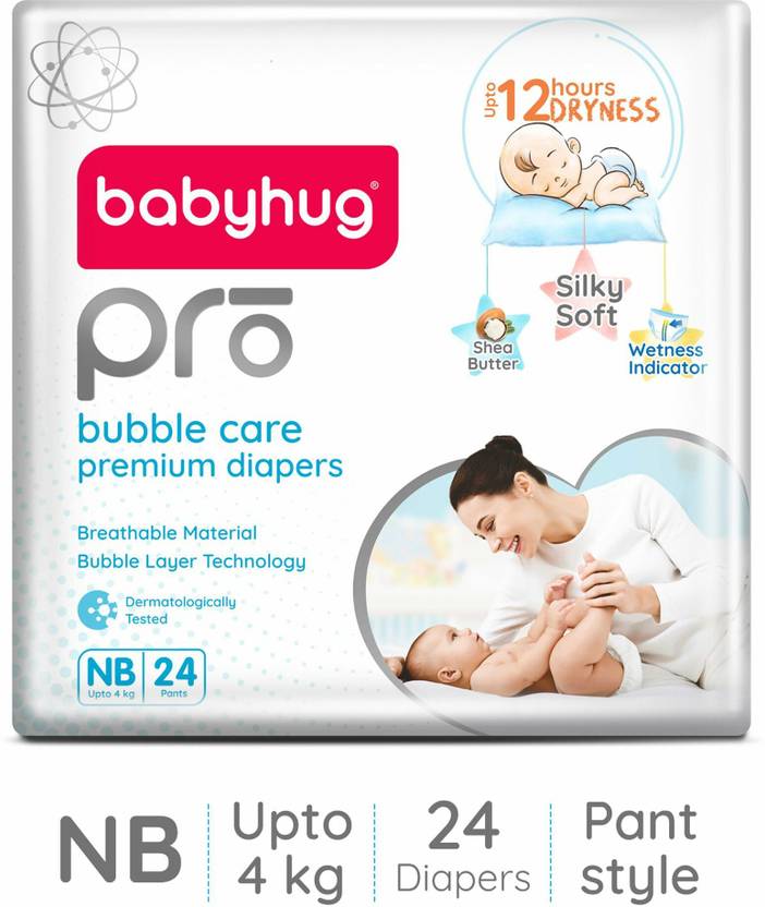 babyhug Pro Bubble Care Premium Pant Style Diapers New Born - 24 Pieces ...