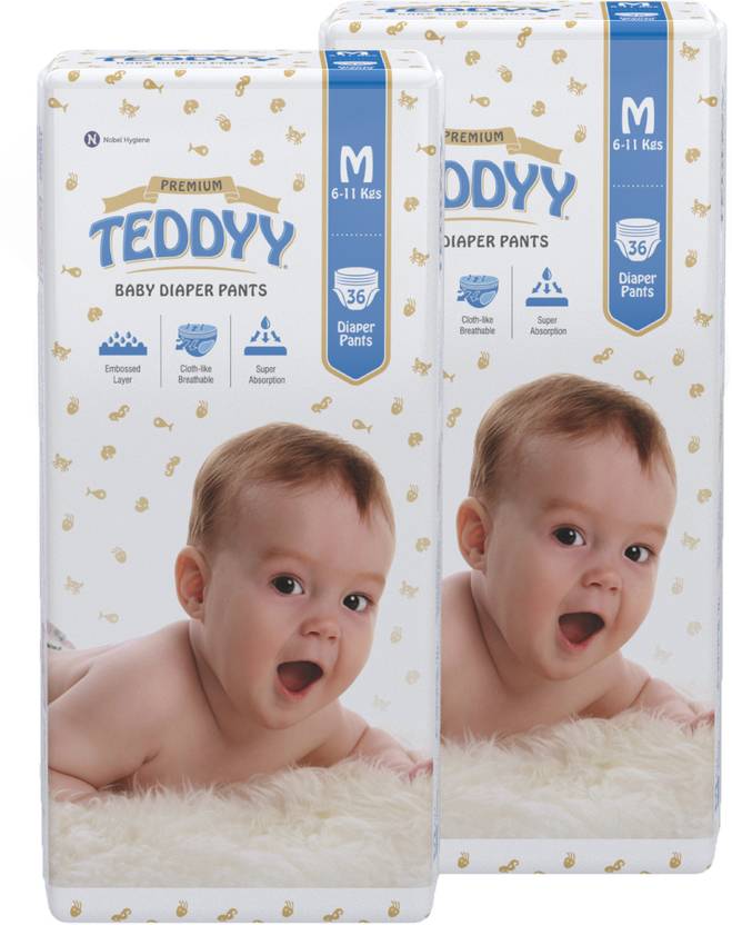 TEDDYY Baby Diapers Premium Pants - M - Buy 72 TEDDYY Soft Nonwoven ...