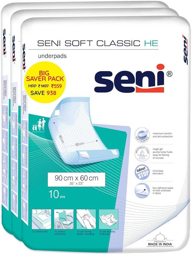 Seni Soft Classic HE A10, Pack of 3 at Rs 559 Adult Diapers - L - Buy ...