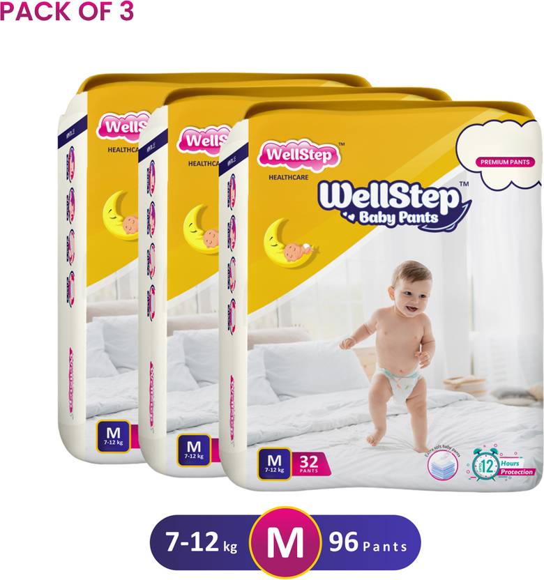 Wellstep baby diaper -extra absorb -bubble base Technology - M - Buy 96 ...