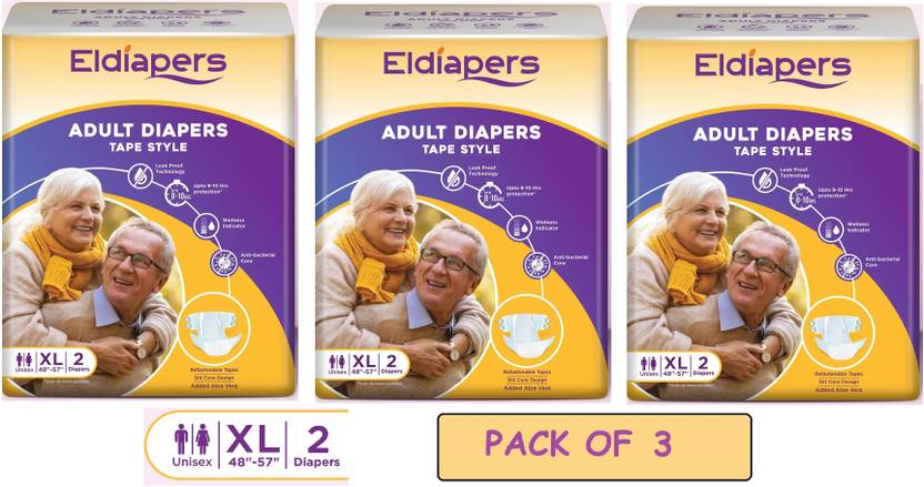 babyhug Eldiapers Adult Tape Style Diaper Extra Large - 10 Pieces (PACK ...