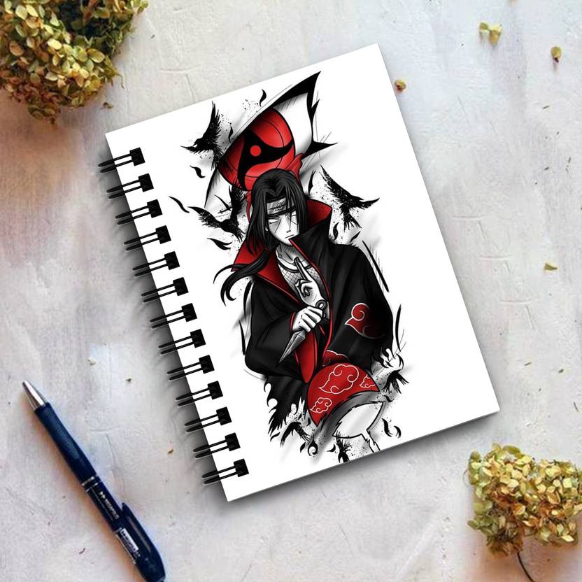 THEME VINTAGE Naruto Anime Itachi Uchiha Sketch Designer Notebook A5 ...