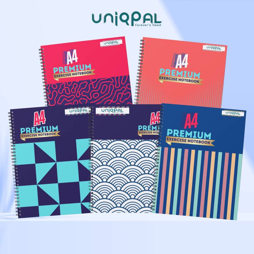 UNIQPAL Spiral Binding Long Notebook-Single Line 75 GSM A4 Notebook ...