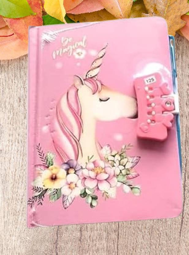 MAVB Cute Unicorn Password Lock Diary with Pen | Secret Journal for ...