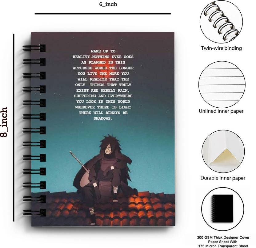 THEME VINTAGE Naruto Anime Madara Uchiha Wake Up To Reality Thought ...