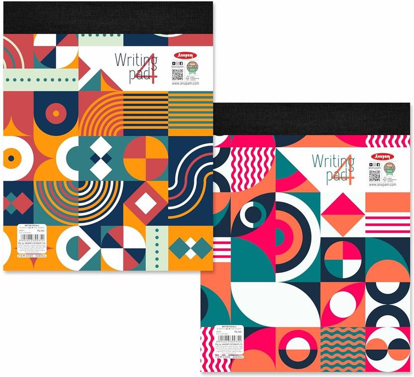 ANUPAM Writing Pad 22x29cm Lined Paper Wide Ruled 50 Sheets Micro ...