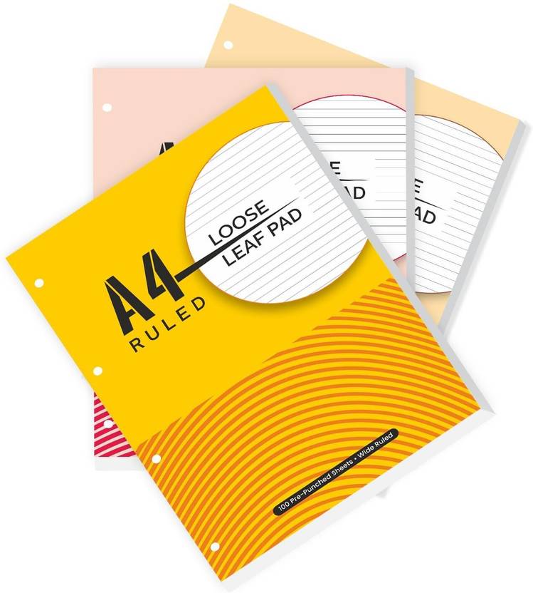 Flipkart SmartBuy A4 Loose Leaf Report Pad | Pre Punched for Easy ...