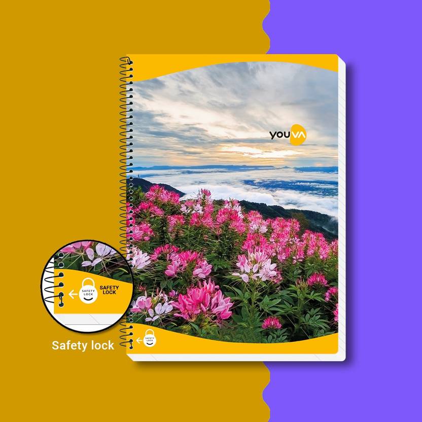 NAVNEET Youva Spiral Bound 21x29.7 cm A4 Notebook Single Line 300 Pages ...