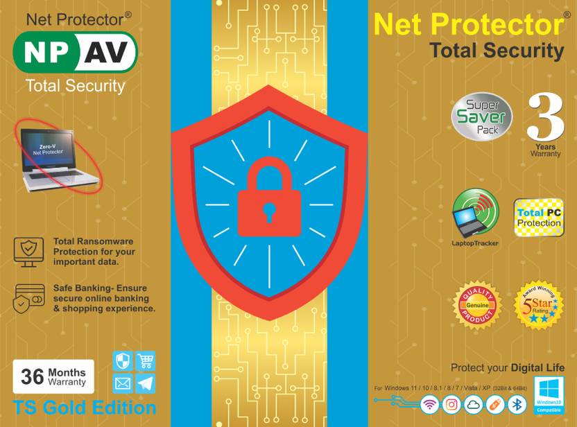 Net Protector 2023 1 PC 3 Years Total Security Compatible with Windows ...