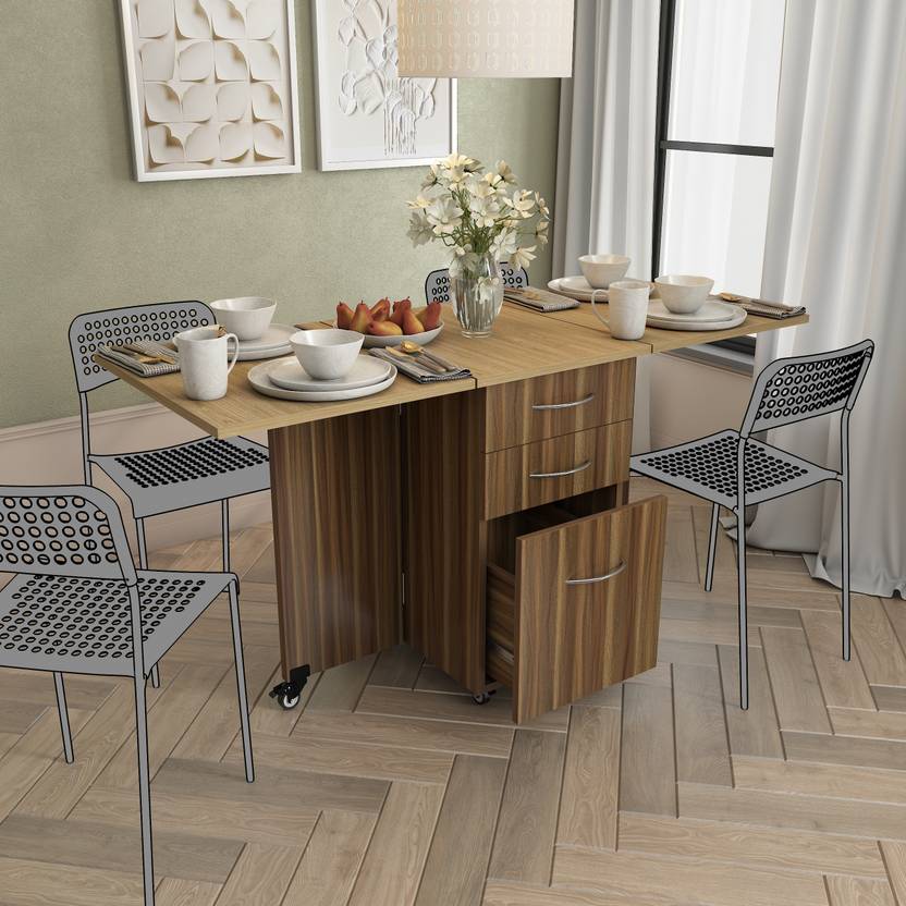 Studio Kook Dolce Folding Dining Table Engineered Wood 4 Seater Dining ...