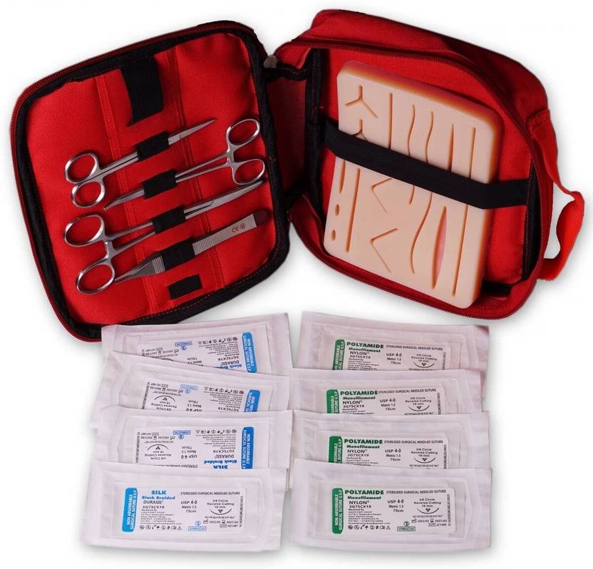 MYASKRO Suture Practice Kit With instruments, Pad, Sutures & Carry Bag ...