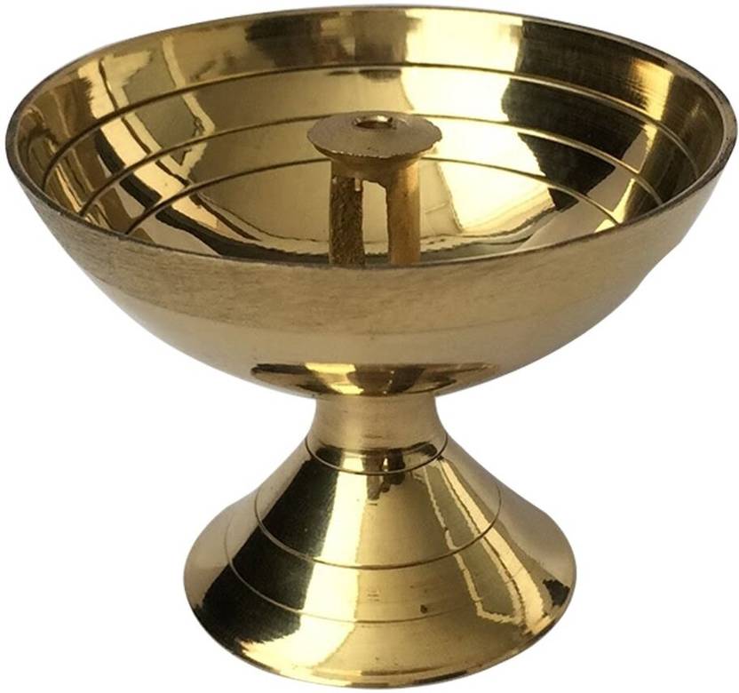 WQT Brass Diya For Deepak Poojan, Akhand Jyot, Home Brass Table Diya ...