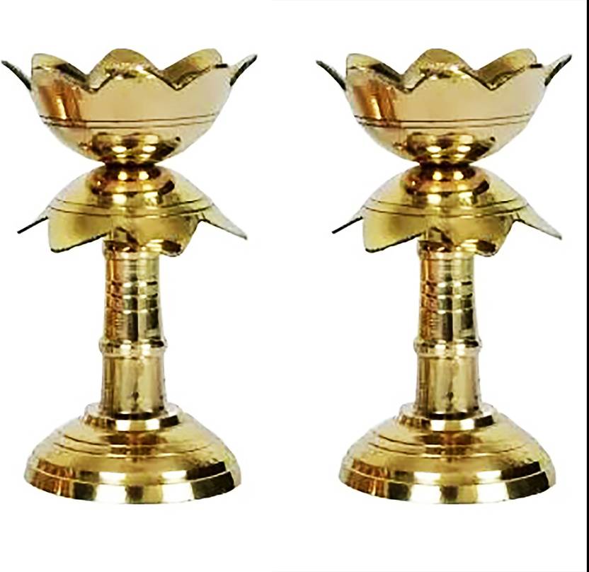 Giftonia Kamal Stand Diya / Lotus Lamp for Home / Mandir Pooja Pure ...