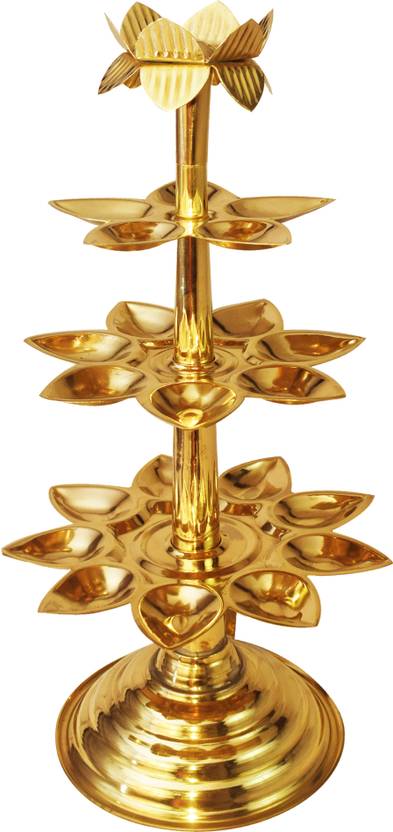 Shrinika Brass Multiple Layer 21 Diya /Brass Diya /Brass Jhar Prodip ...