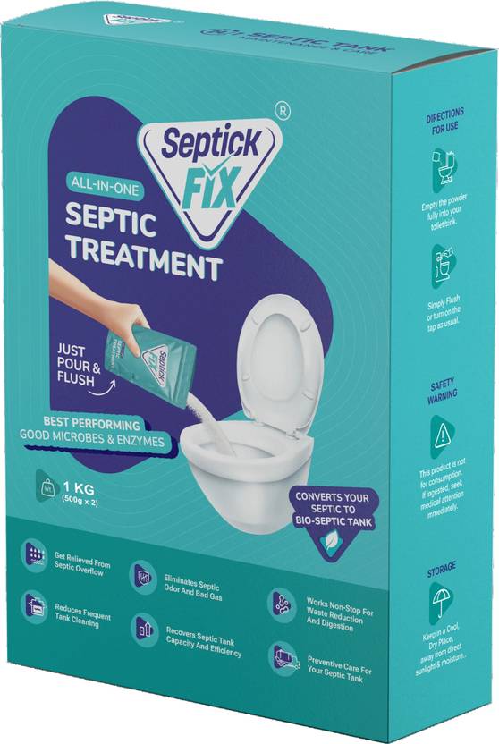 Septick Fix Septic Tank Cleaner Bacteria Powder, Removes Odour, Reduce ...