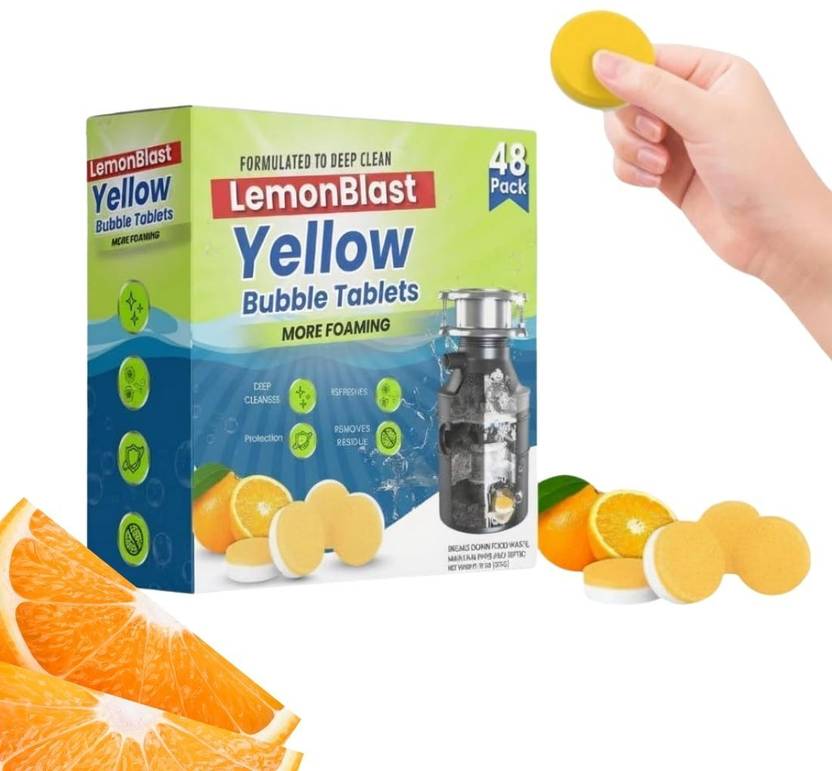DURRELL Lemon Blast Yellow Bubble Tablets Effervescent Drain Cleaner ...