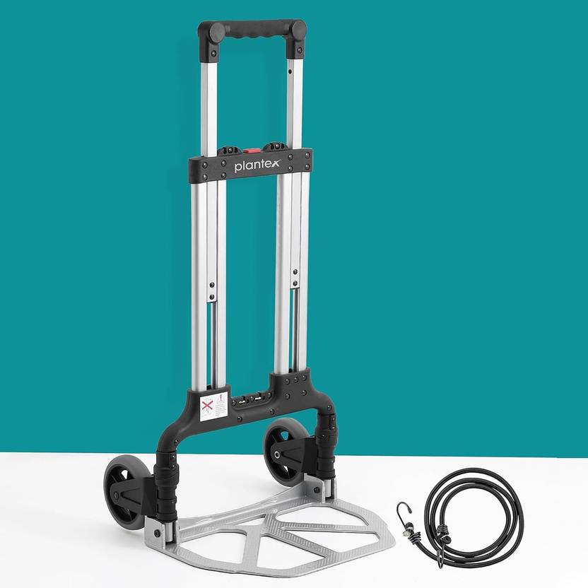 Plantex Aluminum Cart Luggage Trolley/Hand Truck with Black Bungee ...