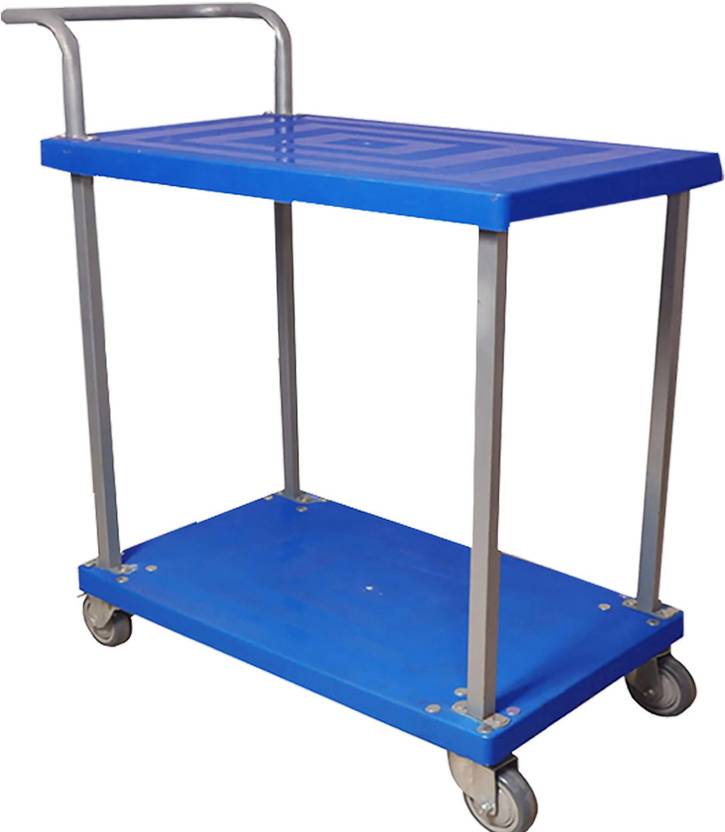 Aarvik MOVING TWO SHELF PLASTIC PLATFORM TROLLEY( FOLDABLE FOR EASY ...