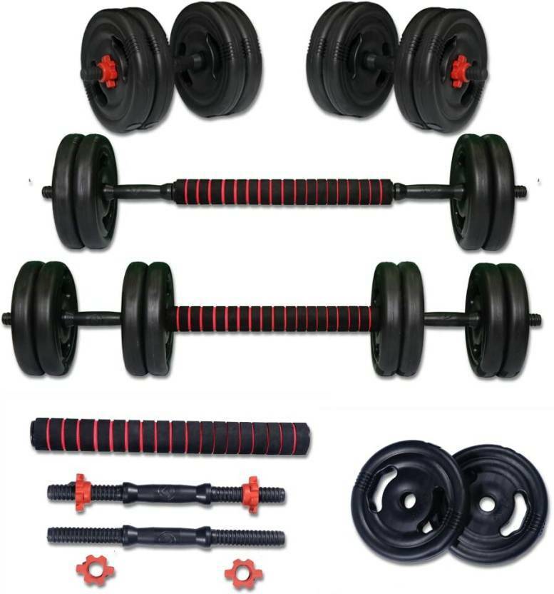 Brawl Nation 10 kg 3 In 1 Convertible Dumbbells & Barbell Home Gym Set ...
