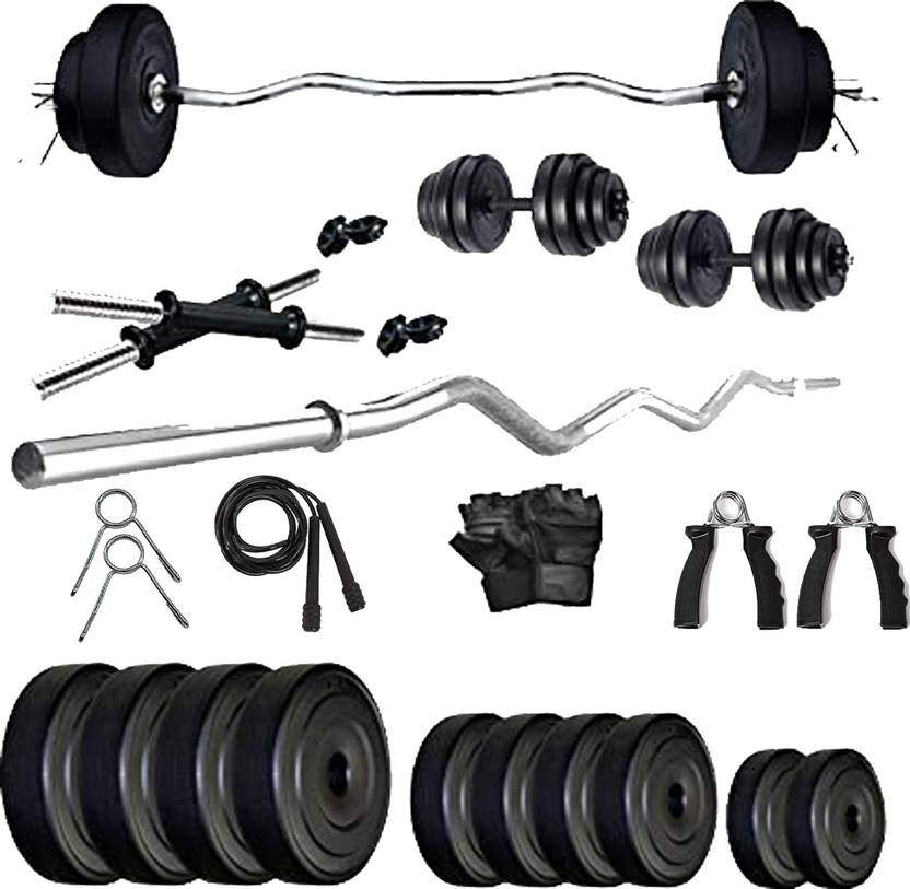 Lara Home gym set 20Kg PVC & curl rod dumbbell gym accessories ...
