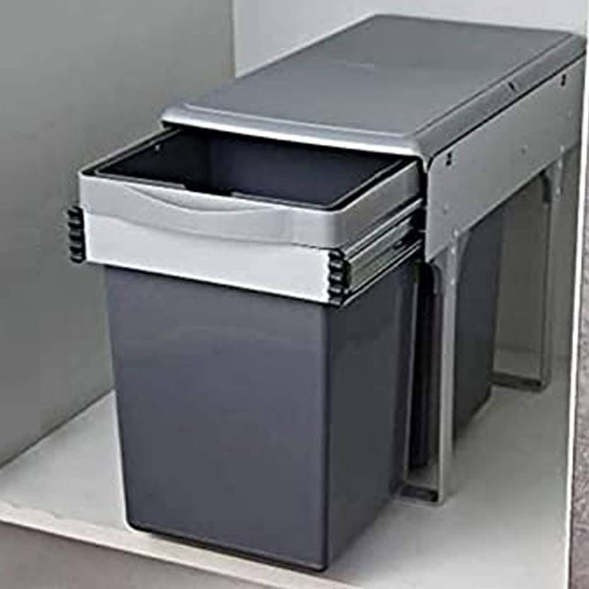 DBR Kitchen Plastic Sliding Pull-Out Waste Bin (250 X 452 X 365 Mm ...