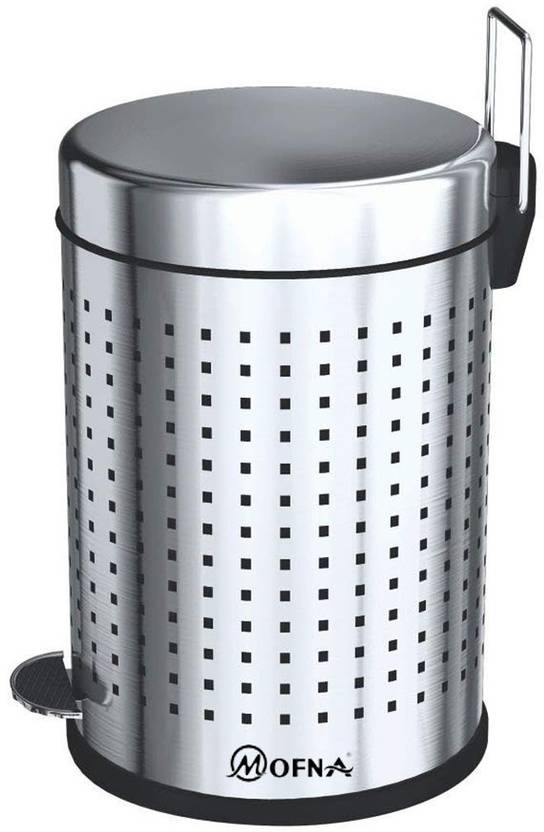 Mofna Perforated Pedal Dustbin With Inner Plastic Bucket, 7 L (8x12 ...