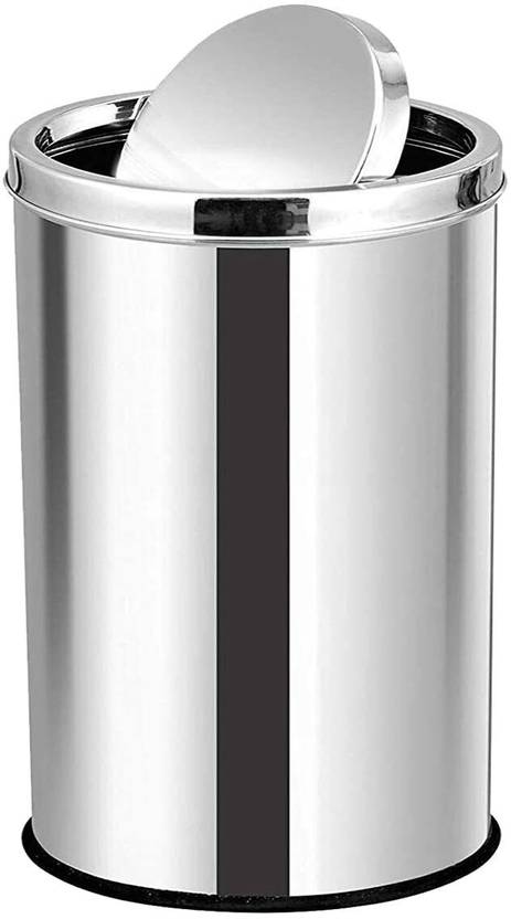 OPR Stainless Steel Swing Dust Bin with Lid - 8 X 12 in. - 10 Liter ...